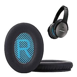 Krone Kalpasmos Premium Bose QC35 Headphones Ear Pads, Fits QuietComfort 35 ii / QC25 / QC2 / QC15 / Ae2 / Ae2i / Ae2w / SoundTrue & SoundLink(Over-Ear), Memory Foam Cushion – Black + Grey Fabric
