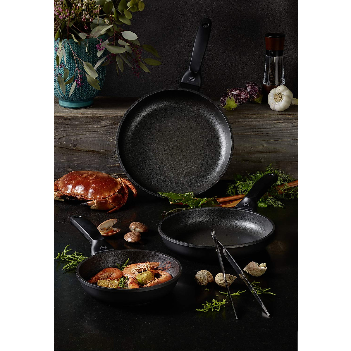 RÖSLE Cadini Frying Pan, Cast Aluminium Frying Pan with Scratch-Resistant ProResist Non-Stick Coating, 24 cm Diameter, PFOA, Black
