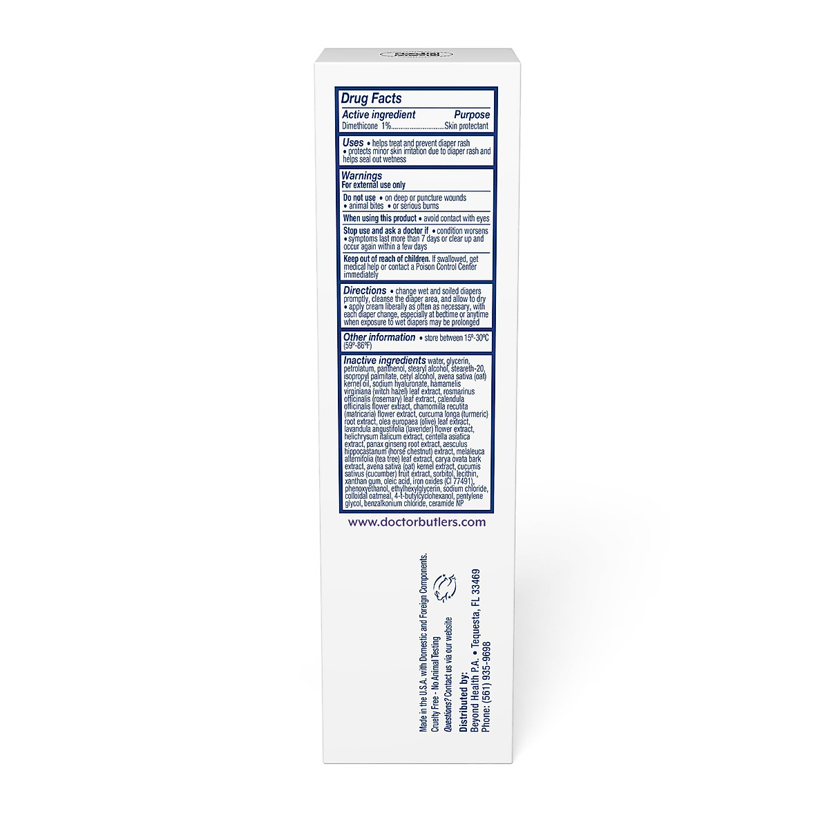 Doctor Butler’s Diaper Rash Cream – Maximum Strength Diaper Rash Cream for Baby Providing Fast Relief & Protects Sensitive Skin, Botanically-Derived Ingredients & Free of Irritants (3oz)