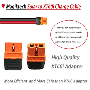 Magiktech Solar to XT60i Charge Extension Cable 3FT/6FT/12FT/25FT/50FT,Solar Connectors to XT60i Adapter for Portable Power Stations & Solar Generators (12AWG 7.6M/25FT)