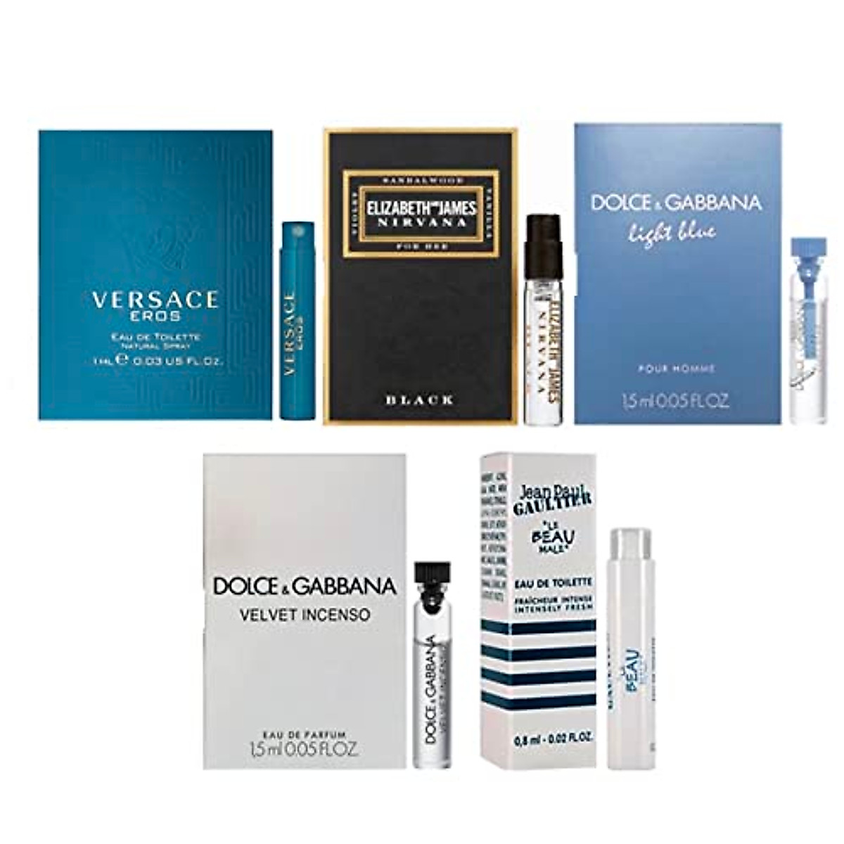 Bellacollection Men's cologne sampler set - ALL High end Designer perfume sample Lot X 5 Cologne Vials