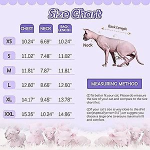 DENTRUN Sphynx Hairless Cats Shirt Pullover Kitten T-Shirts, Breathable Cat Wear Turtleneck Sweater Adorable Cat's Clothes Vest Pajamas Jumpsuit