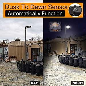 DEMILARE 150W Parking Lot Light Quick Installation Dusk to Dawn Led Shoebox Lights with Slip Fit Mount 100-277V Street Pole Lights 5000K IP65 Waterproof Outdoor Lighting for Stadium, Barn, Road