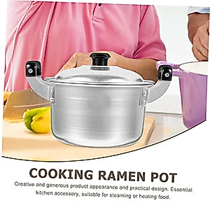 RORPOIR Vintage Aluminum Pot Stock Pot Small Pot with Lid Soup Pot with Lid Aluminum Pans with Lids Korea Noodle Pot Small Pasta Pots Ramen Cooking Pot Quick Heating Ramen Pot Stockpot 16c