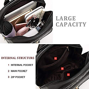 IHAYNER Women’s Backpack 3-pieces Fashion PU Leather Simple Design Bags Travel Backpack for Women