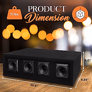Pyle-Pro 4 Way DJ Speaker System, 300 Watt Power, 150 RMS, Four 3 Inch Horn Piezo Tweeters, 8 Ohm Impedance, Full Range Audio Reproduction, Black Carpeted Finish