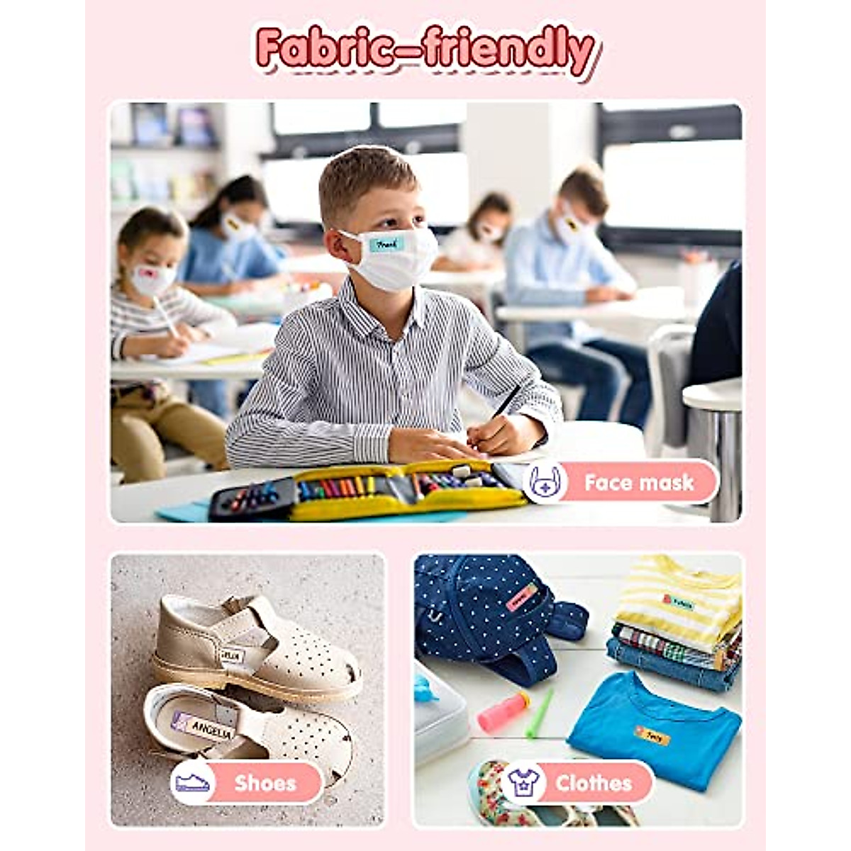 HPRT Label Maker Machine with 4 Tapes, H11 Bluetooth Cute Label Makers, Compatible with Android iOS Waterproof Multiple Templates for Home Organization Office Labeling Inkless