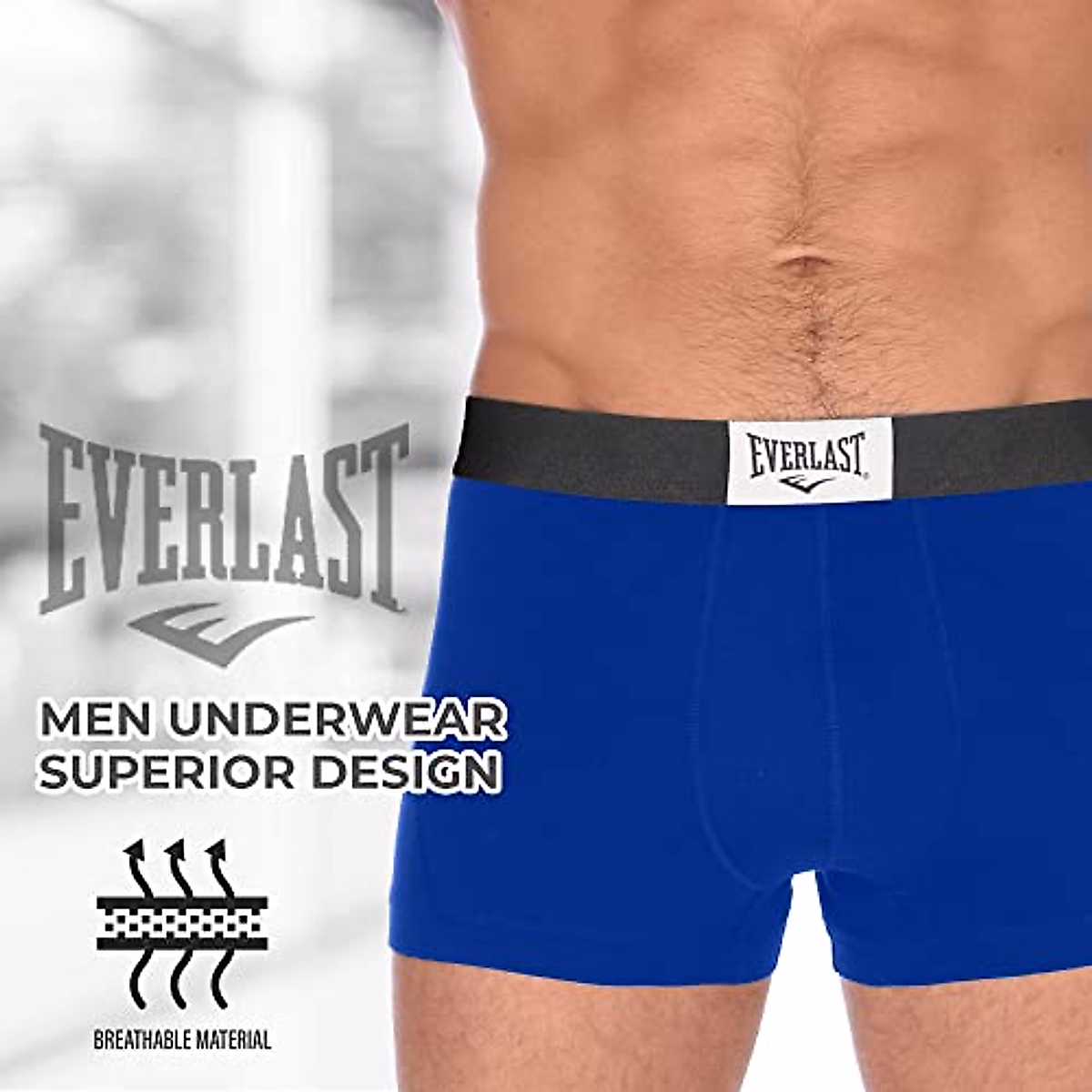 Everlast Mens Boxer Briefs, Perfect Boxer Brief for Men Pack of 6 Active Performance Mens Underwear (Medium, Black/Grey/Orange)