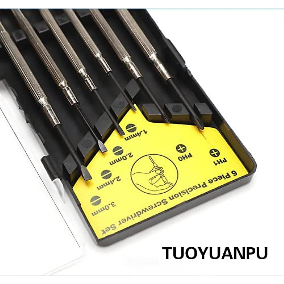 TUOYUANPU 6PCS Mini Screwdriver Set, Eyeglass Repair Kit Screwdriver，Precision Repair with 6 Different Sizes Flat head and Philips Screwdriver Sets,Ideal For Watch, Electronic Repairs