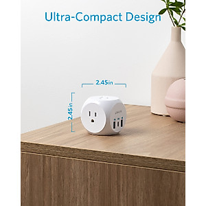 Anker Electrical Outlet Extender with 30W USB C Charger, Multi Plug Outlet with 3 USB Ports and 3-Outlet Extender,Power Delivery High-Speed Charging for iPhone 14/13/13 Pro, Cruise Ship, Home, Office