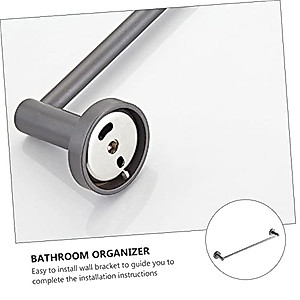 YARNOW 1pc Single-Rod Towel Rack Wall Mounted Towel Holder Hanging Storage Shelves Metal Storage Rack Stainless Steel Towel Rack Metal Towel Rod Grey Copper Metal Stainless Steel