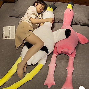 TZMAPU Giant Flamingo Stuffed Animal，63" Pink Flamingo Plush Pillow ，Stuffed Flamingo Soft Plush Doll Toys，Gift for Kids and Adults（Pink 63inch）