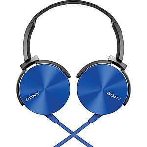 Sony Premium Powerful Lightweight Extra Bass Stereo Headphones with in-line Microphone and Remote for Apple iPhone/Android Smartphone (Blue)