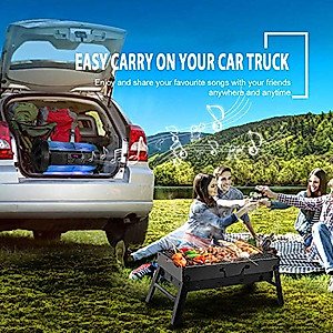 Folding Portable Barbecue Charcoal Grill, Moclever Stainless Steel Small Charcoal Grill, Mini BBQ Tool Kits for Outdoor Cooking Camping Picnics Beach