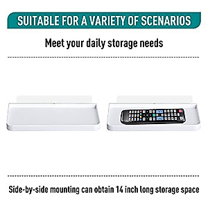 Chunful 2 Pieces Wall Phone Holder Adhesive Phone Wall Mount Universal Phone Shelf Plastic Cell Phone Stand for Most Smartphones in Bathroom Kitchen Toilet, White