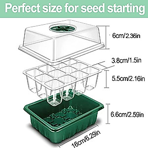 14 Packs Seed Starter Tray, 168 Cells Total Tray, Seed Starting Kit with Adjustable Humidity Dome and Base Plant Starter Kit Mini Greenhouse Germination Kit with 2 Garden Tools and 20 Plant Labels
