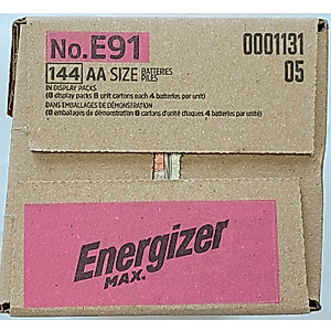 Energizer Max E91 AA Batteries - a case of 144 Counts AA Batteries - Made in The USA