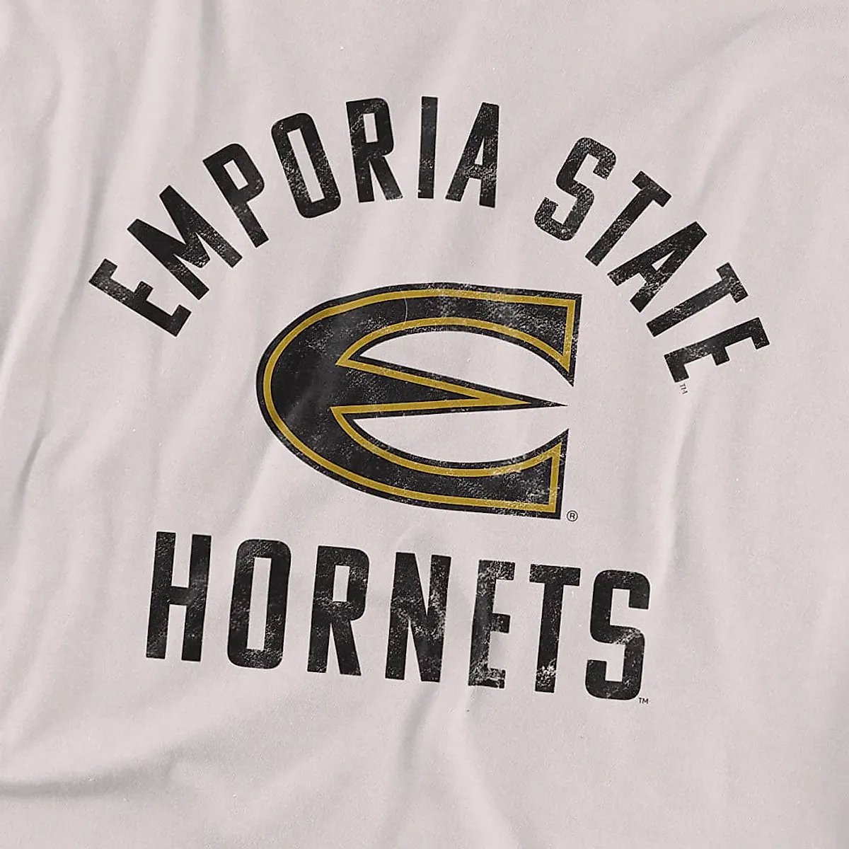 Emporia State University Official Hornets Logo Unisex Adult T-Shirt, Silver, Small