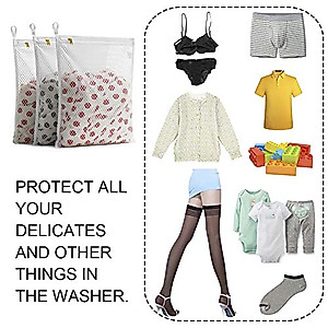 TENRAI Set of 3 Delicates Honeycomb Mesh Laundry Bags, with YKK Zipper, Hanging Ring, Lingerie, Hosiery, Gloves, Socks, Bra Mesh Wash Bags(3 Medium)