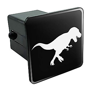 Dinosaur Tyrannosaurus Rex Black White Tow Trailer Hitch Cover Plug Insert 2"