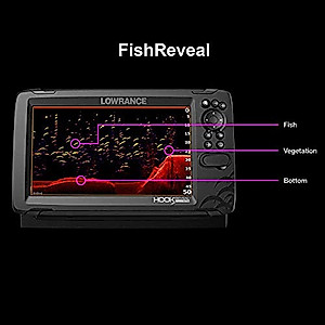 Lowrance HOOK Reveal 5 SplitShot - 5-inch Fish Finder with SplitShot Transducer, Preloaded C-MAP US Inland Mapping (Renewed)