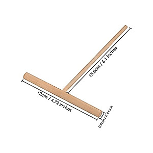 DS. DISTINCTIVE STYLE Crepe Spreader 2 Pieces 6.1 Inches x 4.7 Inches Natural Wooden T-Shaped Tool for Crepes Wooden Crepe Maker Pancake Maker Tool