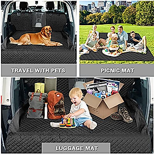 Vailge Dog Cargo Liner for SUV，Waterproof SUV Cargo Liner for Dogs，Nonslip Pet Cargo Cover Liner Dog Car Seat Cover Mat with Mesh Window，Washable Dog Trunk Cargo Cover with Bumper Flap - Universal Fit