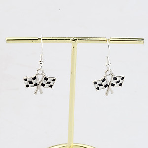 Race Charm Earring Race Day Gift Car Racing Gift Drag Racing Gift Race Earrings (Race Charm Earring)