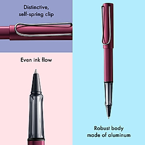 Lamy AL-star black purple - Rollerball Pen pen with transparent, ergonomic grip & line width M - lightweight aluminum body - including rollerball refill M 63 in black