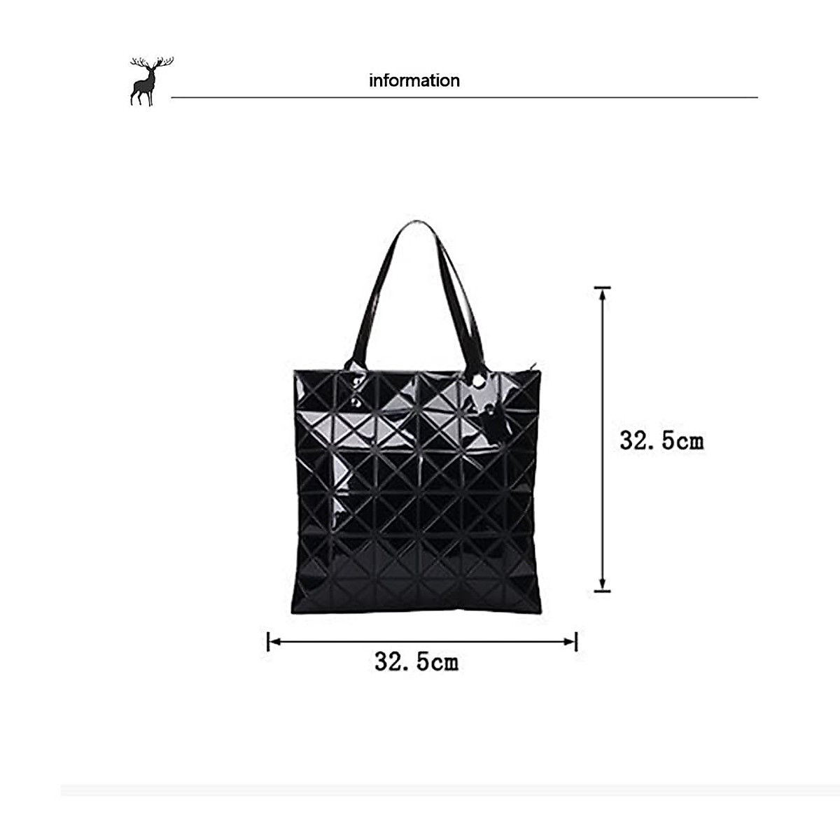 HJKHNK New Ladies Bag, Hand Bag, Rhombic Luminous Geometric PVC Handbag,for Women,Seven Colors,Blue