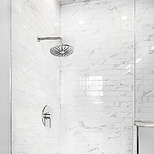 Design House 841494-SN 90-Degree 14.5-inch Steel Arm and Flange for Wall-Mounted or Fixed Rain Shower Head, Satin Nickel