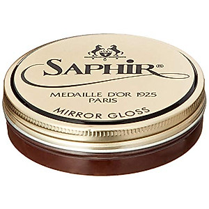 SAPHIR Medaille d’Or Mirror Gloss - Natural Wax Polish for Leather Shoes & Boots - Medium Brown