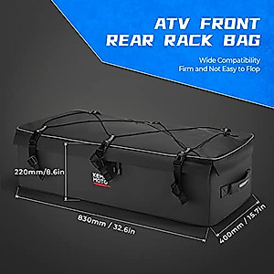 KEMIMOTO ATV Gear Bag for Front Rear Rack, ATV Storage Bags Water-Resistant Adjustable Divider Board Additional Cooler, Rack Bag for Four Wheeler ATV UTV,Black