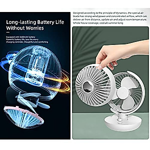 Aoodano Globe desktop fan, 5600mAh Rechargeable Desk Fan,Small Portable Table Fan with 3 Cooling Speeds,Rotation button Control Personal Fan for Home, Office, Outdoor Travel and Camping