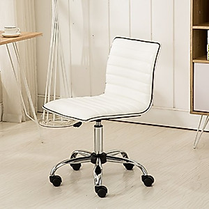Roundhill Furniture Fremo Chromel Adjustable Air Lift Office Chair in White