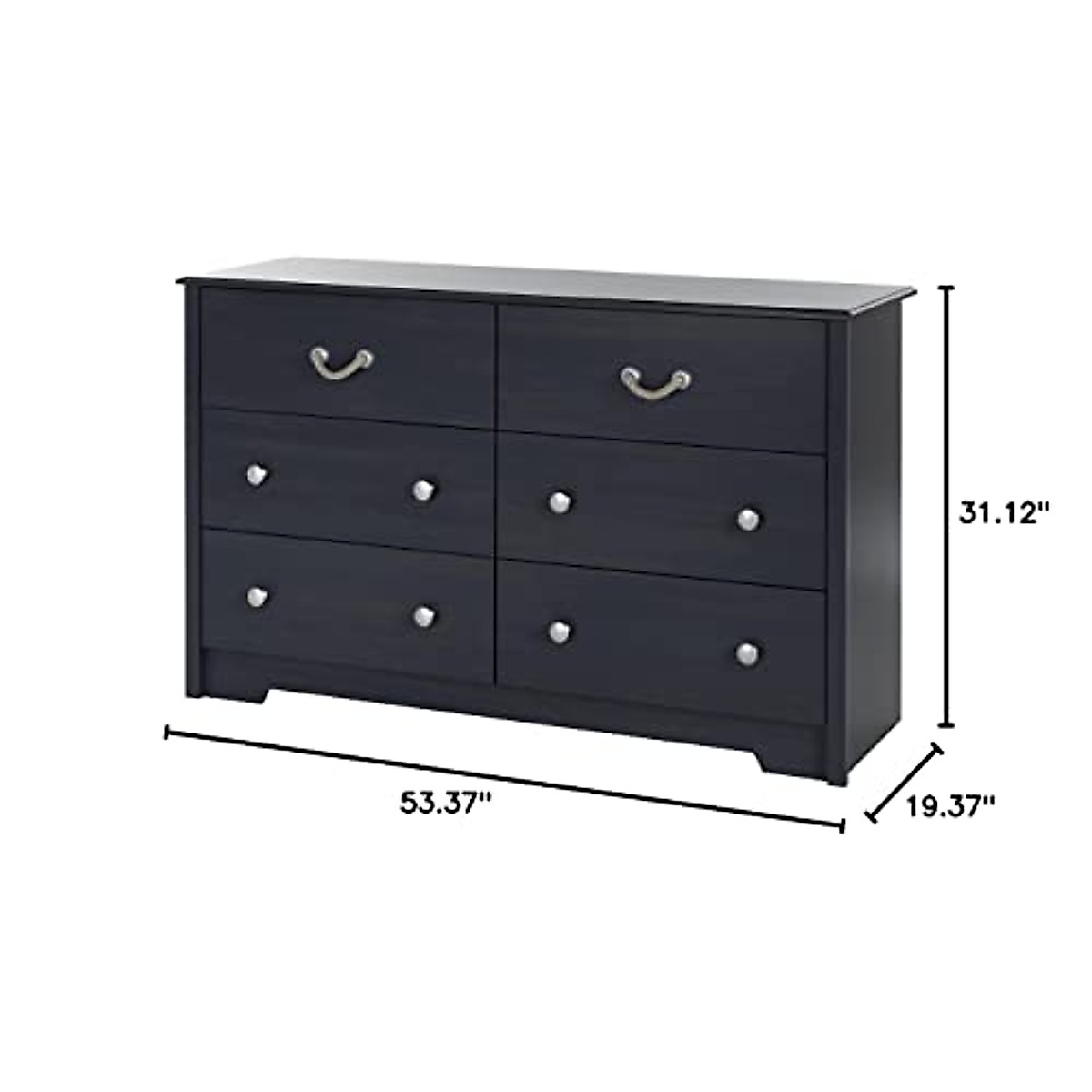South Shore Aviron 6-Drawer Double Dresser, Blueberry