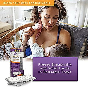 Milkies Milk Trays, Breastmilk Freezer Tray Organizer, Freeze and Store Your Milk and Baby Food in 1 Ounce Sticks, Includes 2 Reusable Storage Container Trays, No BPA-Phthalates-Dyes, Silicone-Free