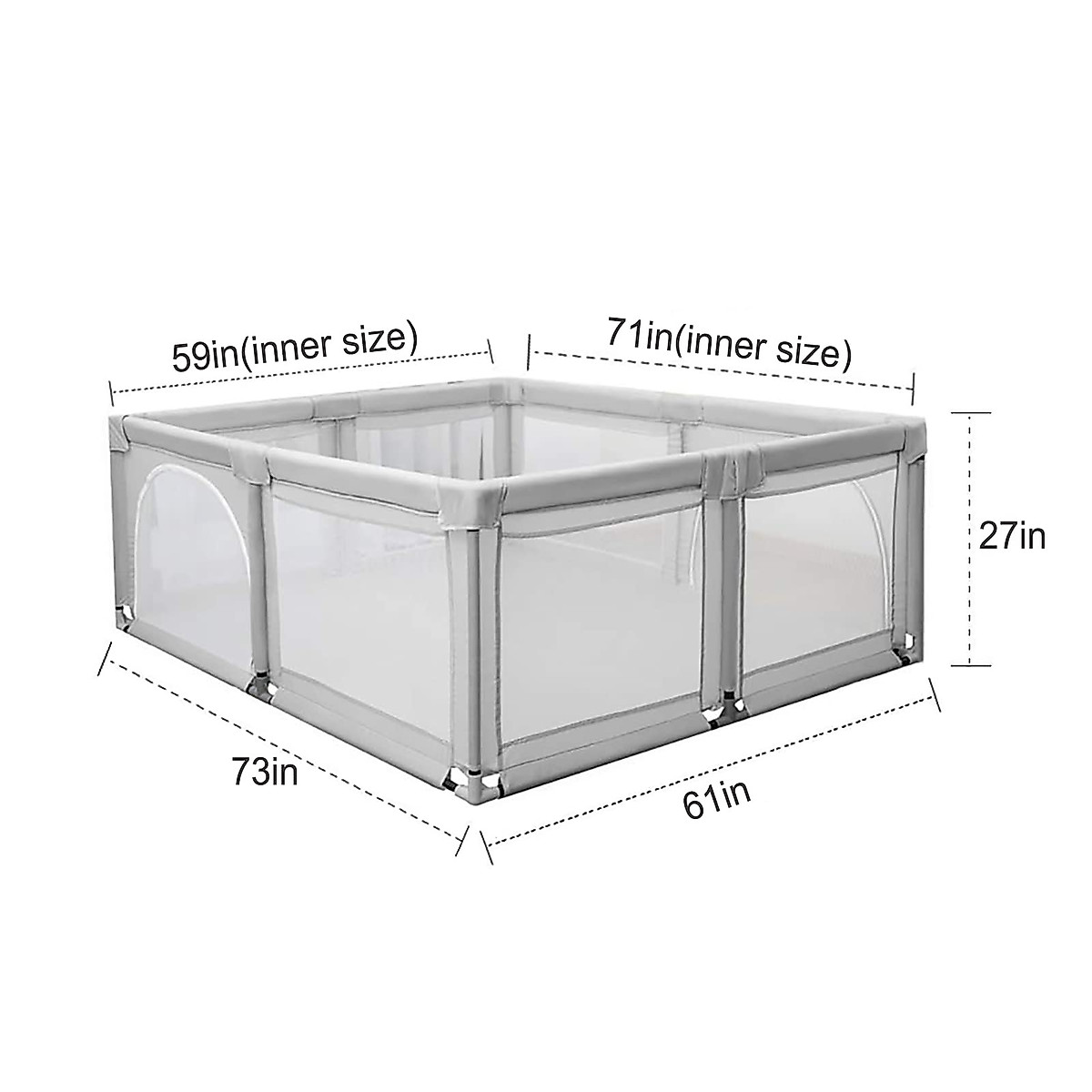 YOBEST Baby Playpen, Extra Large Play Pens for Toddlers, Babys Fence Play Area, Indoor & Outdoor Playard for Babies Kids Activity Center with Gate, Sturdy Safety Play Yard with Soft Breathable Mesh