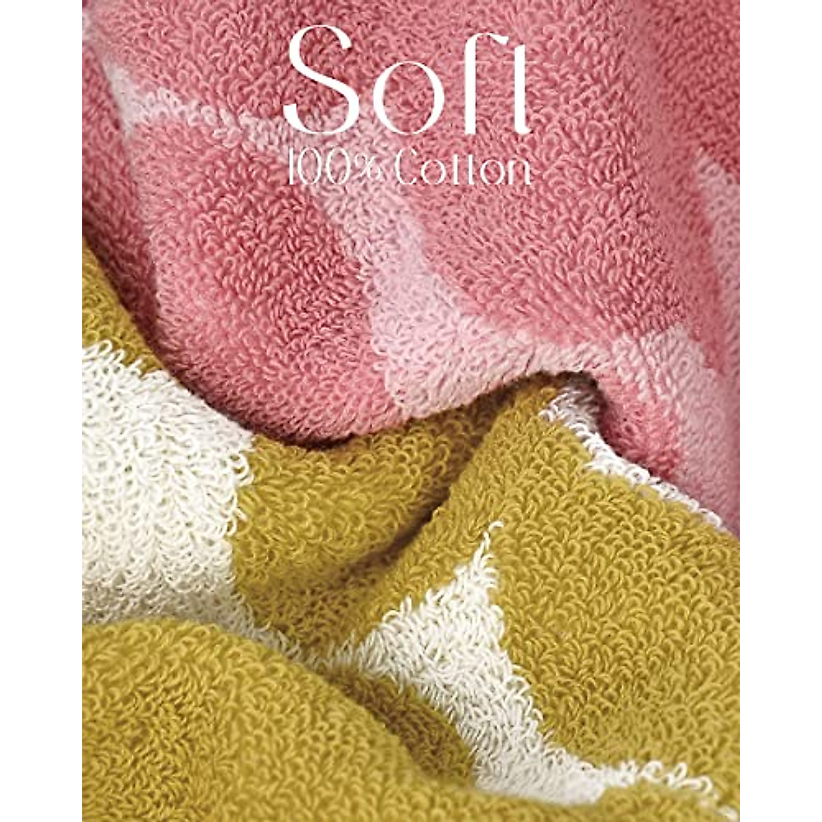 Jacquotha Decorative Hand Towels 4 Pack (Pink & Yellow) - Sun Floral Hand Towel Set for Girls Women, Soft and Quick Drying