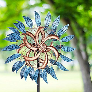 WONDER GARDEN Wind Spinner - 6.2FT Large Wind Spinner Metal Windmills for Patio Lawn and Garden Outdoor Decorations