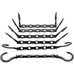 Space Saving Hangers 16 Pack, Plastic Space Saver Hanger for Smart Closet, Black Magic Hangers Multiple Hangers in One Hanger Organizer