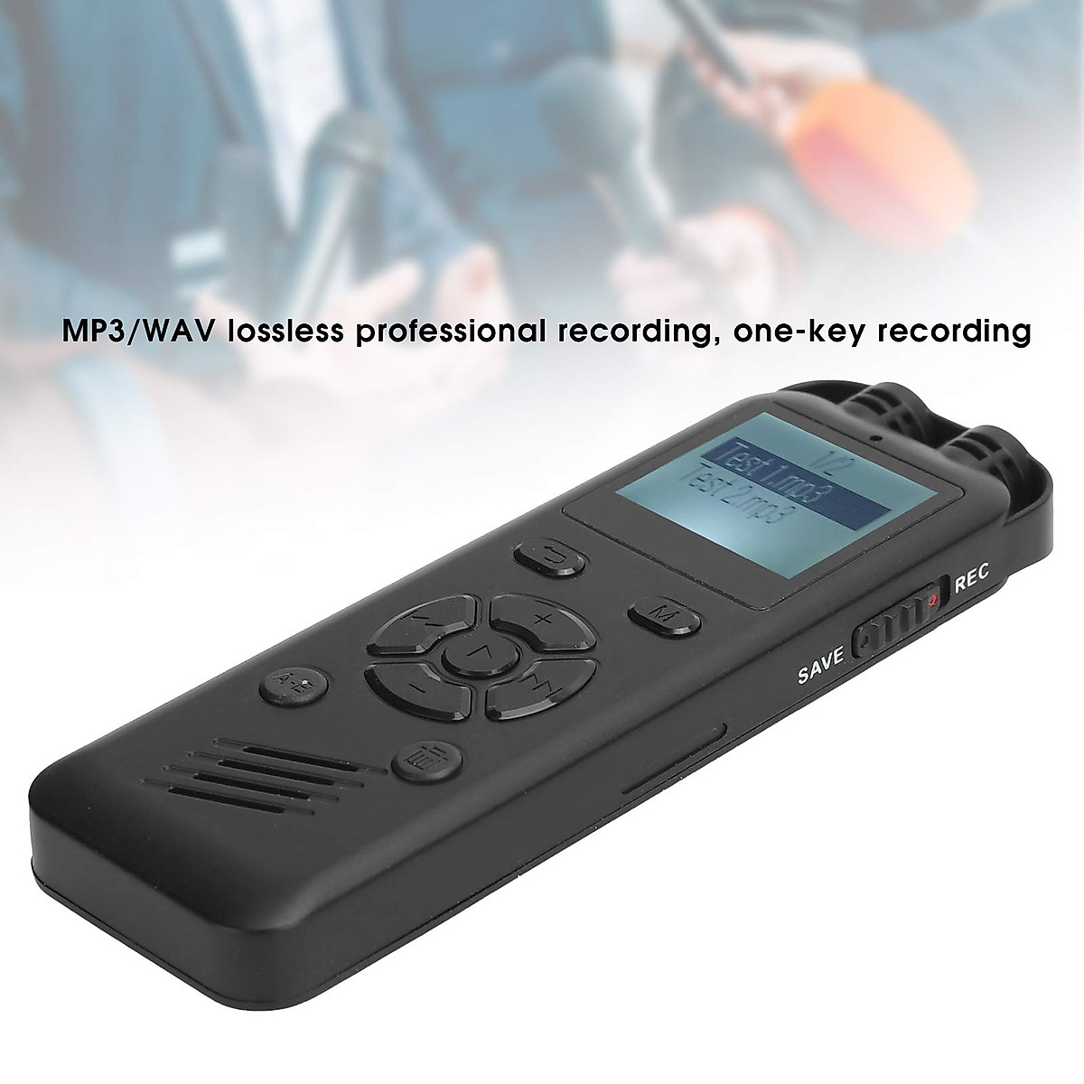 MP3 Player, ABS Player, Lossless Professional Recording, Intelligent Noise Reduction, HD LED Screen Display, Support MP3 WMA WAV OGG APE FlAC Audio File Playback.