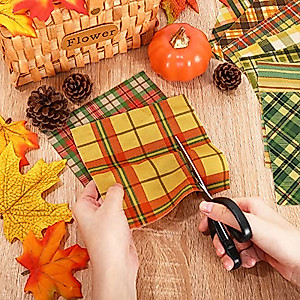 Whaline 45Pcs Cotton Autumn Fat Quarters Fabric 15 Design Fall Spice Plaids Fabric Squares Quilting Fabric Patchwork Precut Quilt Charm Squares for Harvest Thanksgiving DIY Crafts Sewing, 6 x 6 Inch