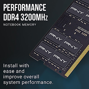 PNY Performance 8GB DDR4 DRAM 3200MHz (PC4-25600) CL22 (Compatible with 2933MHz, 2666MHz, 2400MHz or 2133MHz) 1.2V Notebook/Laptop (SODIMM) Computer Memory Kit – MN8GSD43200-TB