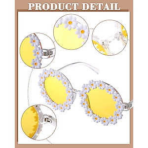 Yunsailing 12 Pairs Flower Sunglasses for Women Daisy Sunglasses Adult Flower Sunglasses (Elegant Colors)