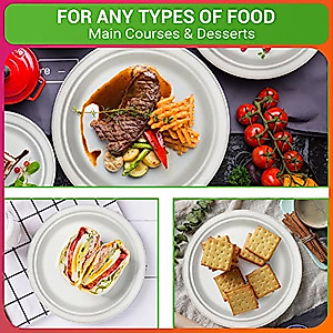 MIDOFELD 7 Inch Small Paper Plates - [125-Pack] Heavy Duty Dessert Paper Plate Eco Friendly Made from Sugarcane Fiber - Microwable Sturdy Party Plate Disposable, 100% Compostable and Biodegradable