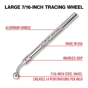 Excel Blades 3 Piece Excel Pounce Wheel Sets, Fabric Tracing Wheel, Embossing Tool and Perforator, Includes 3 Head Attachments, Great for Indentations
