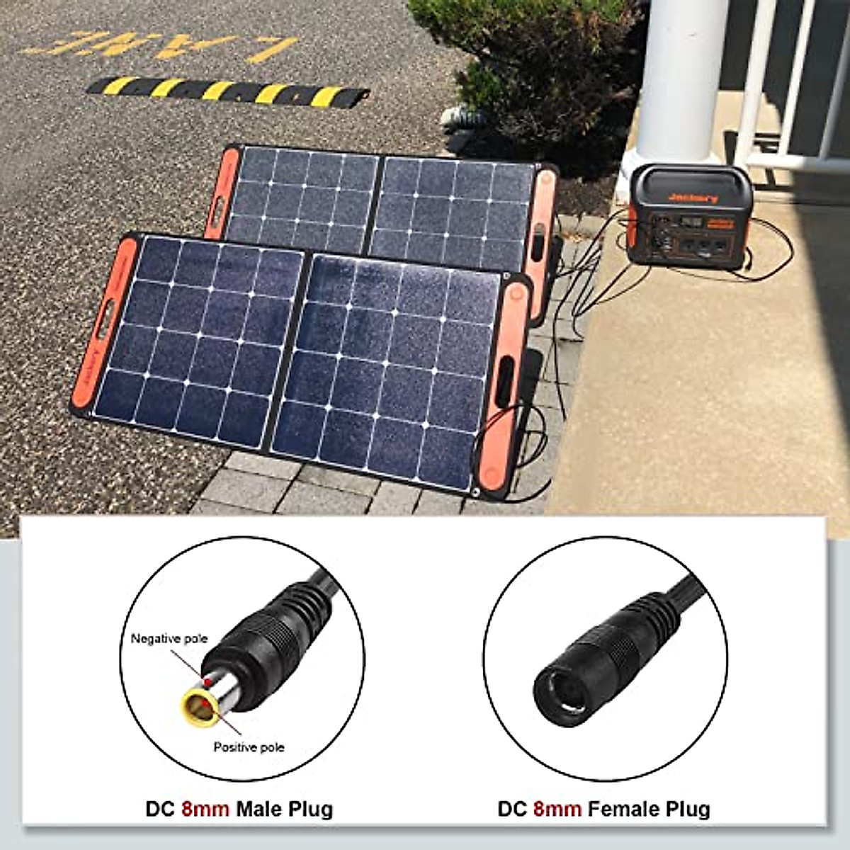 MJPOWER 8mm Combiner 3.3ft 14AWG DC 8mm Male to Female 2X Combiner Cable Y Splitter Solar Parallel Adapter Cord for Jackery/Goal Zero/BLUETTI/Anker and more DC7909 Portable Power Station & Solar Panel