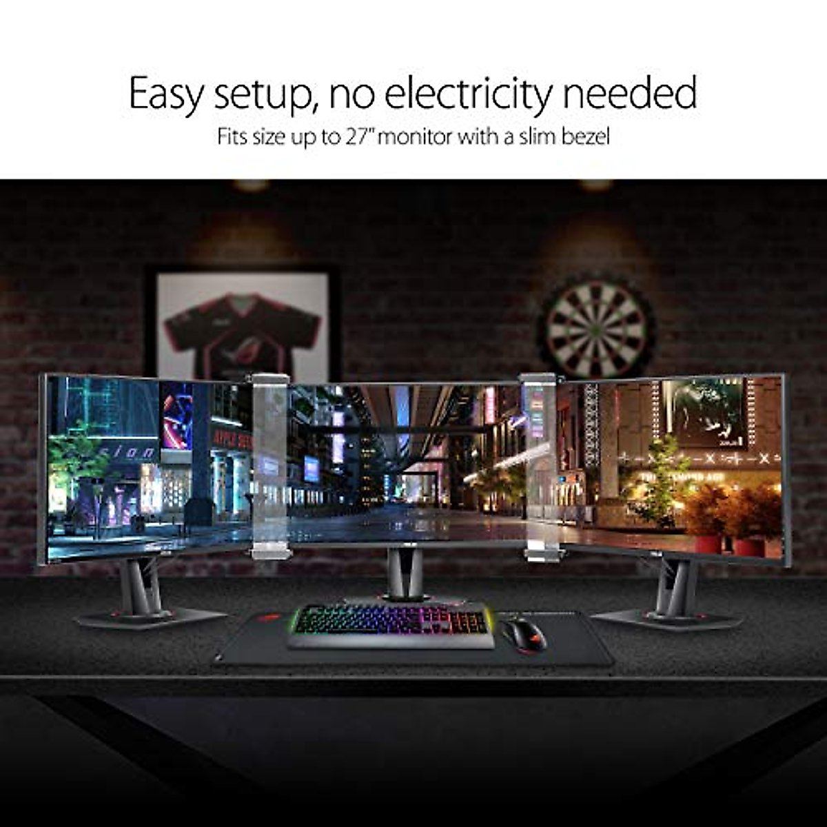 ASUS ROG Bezel-Free Kit ABF01 Universal Multi-Monitor Setup with Optical Micro-structures Easy Assembly (Set of 2)
