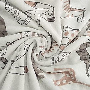 BORITAR Baby Blanket Soft Minky with Double Layer Dotted Backing, Lovely Animals Printed 30 x 40 Inch Receiving Blanket